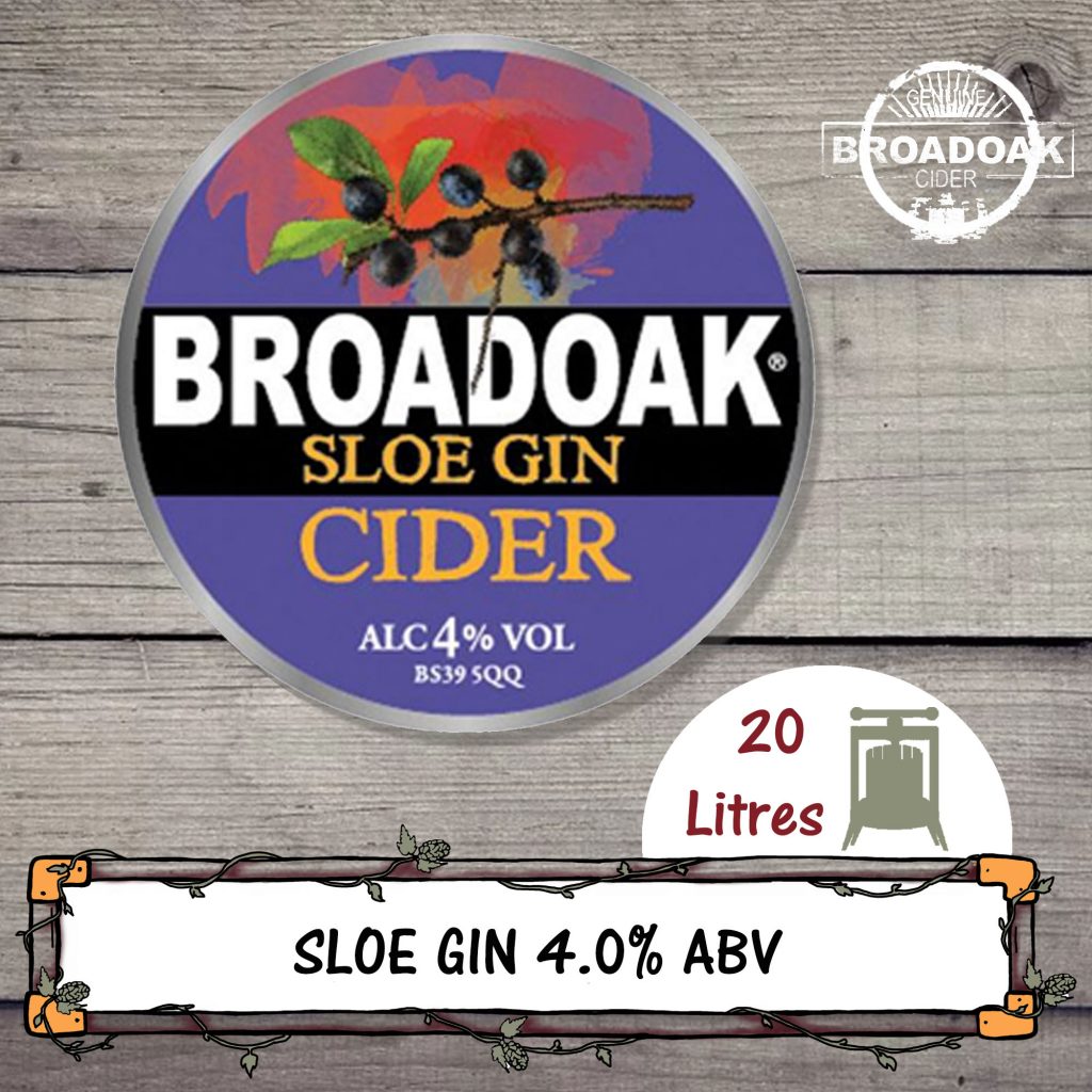 Sloe Gin 4.0% – 20L Broadoak Cider – Chantry Brewery