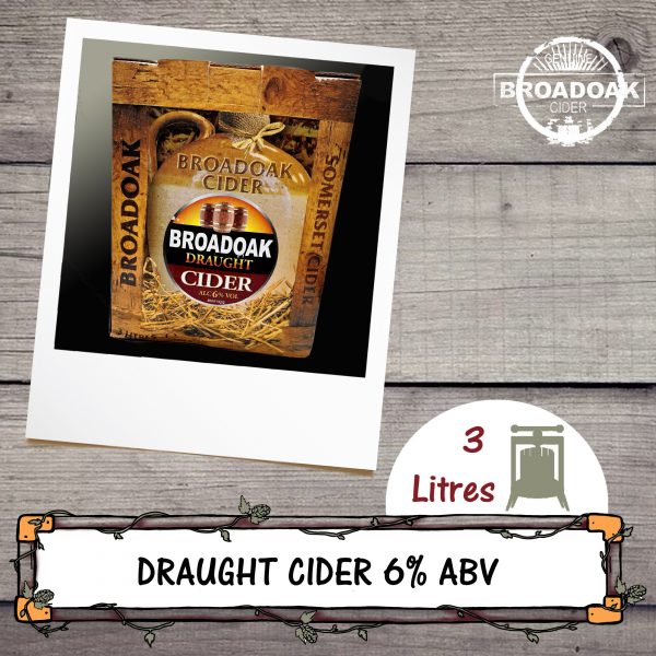 Draught 6.0% – 3L Broadoak Cider – Chantry Brewery