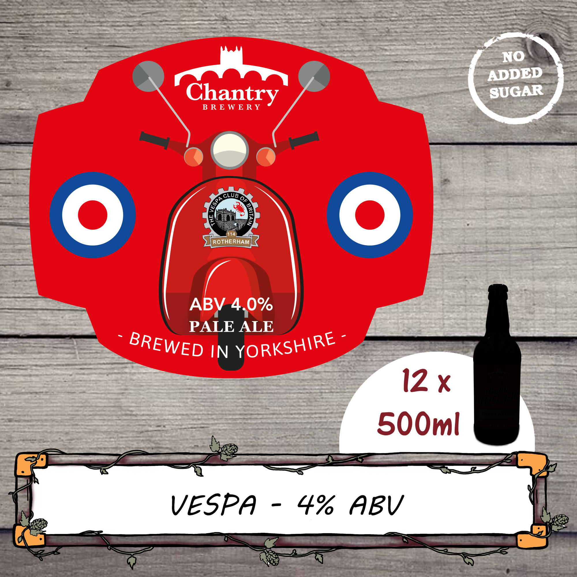 Vespa 4% – 12 x 500ml bottles – Chantry Brewery